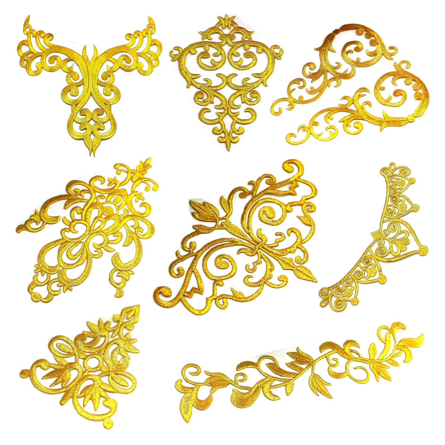 1 Piece Iron On Patches For Cosplay Diy Clothes Gold Embroidery 1 Piece Iron On Patches For Cosplay Diy Clothes Gold Embroidery