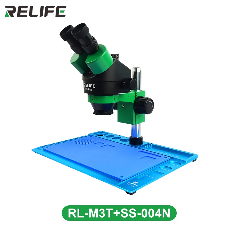 RELIFE Zoom Microscópio estéreo trinocular combinado com câmera HDMI ...