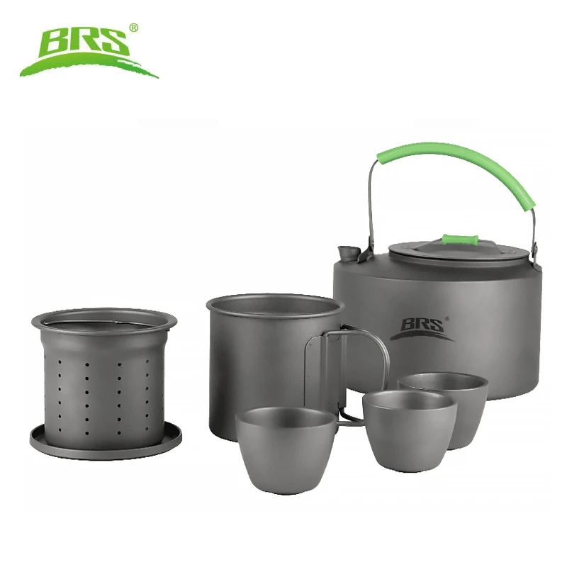 Brs Outdoor Titanium Tea Set Titanium Cup Teapot Double Cup Mug Ultra ...