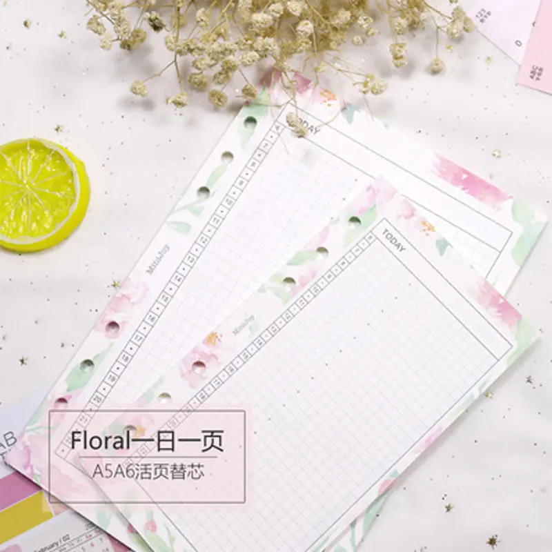 Yiwi Cute Creative Today One Day One Paper 6 Rings Refillable Notebooks ...