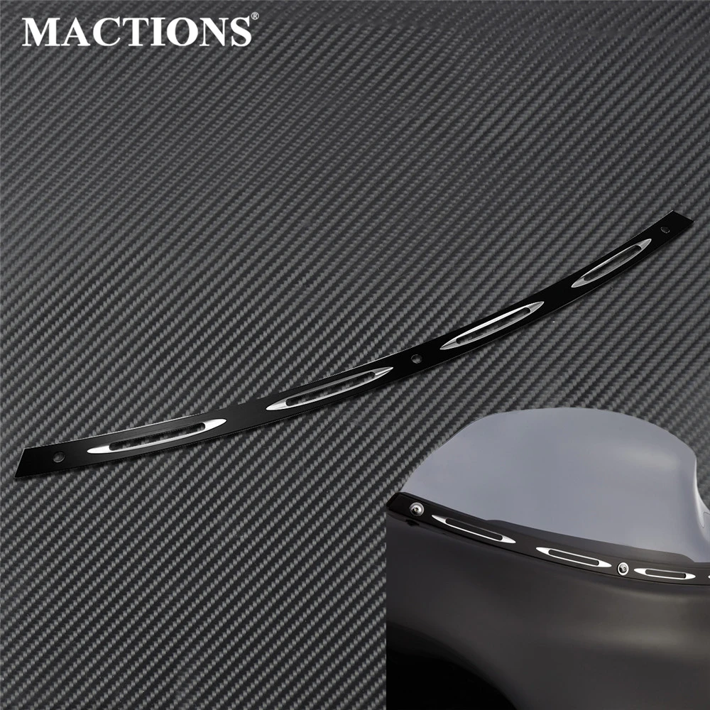 Motorcycle CNC Windshield Windscreen Trim Aluminum Black For Harley ...
