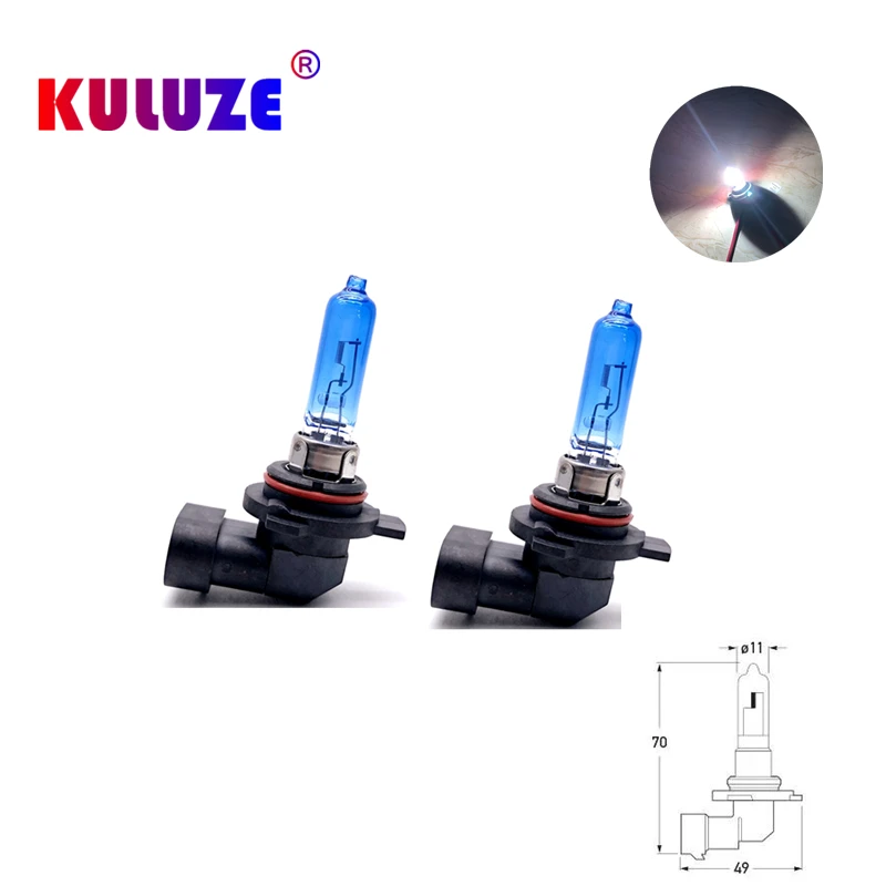 KULUZE 2pcs 9012 HIR2 12V55W Super White Halogen Lights 100W Car ...