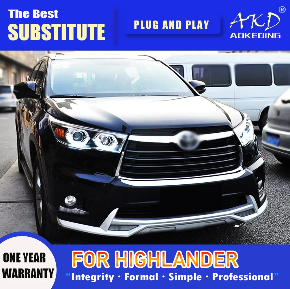 AKD Head Lamp for Highlander LED Headlight 2015-2018 Headlights ...