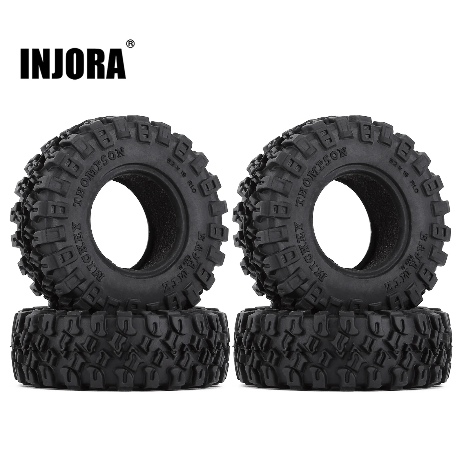 RC Tires INJORA 4PCS 1.9 RC Rock Crawler Tires - Rubber Tyres For Axial ...