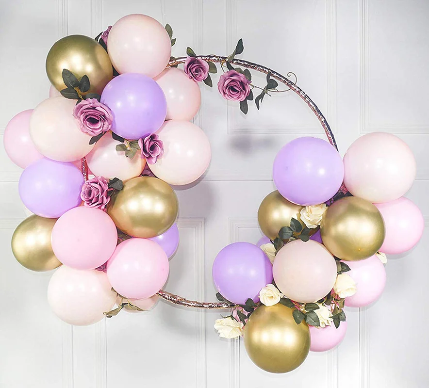 DIY White Blue Pink Balloon Ring Kit Chain Wreath Circle Balloon Hoop ...