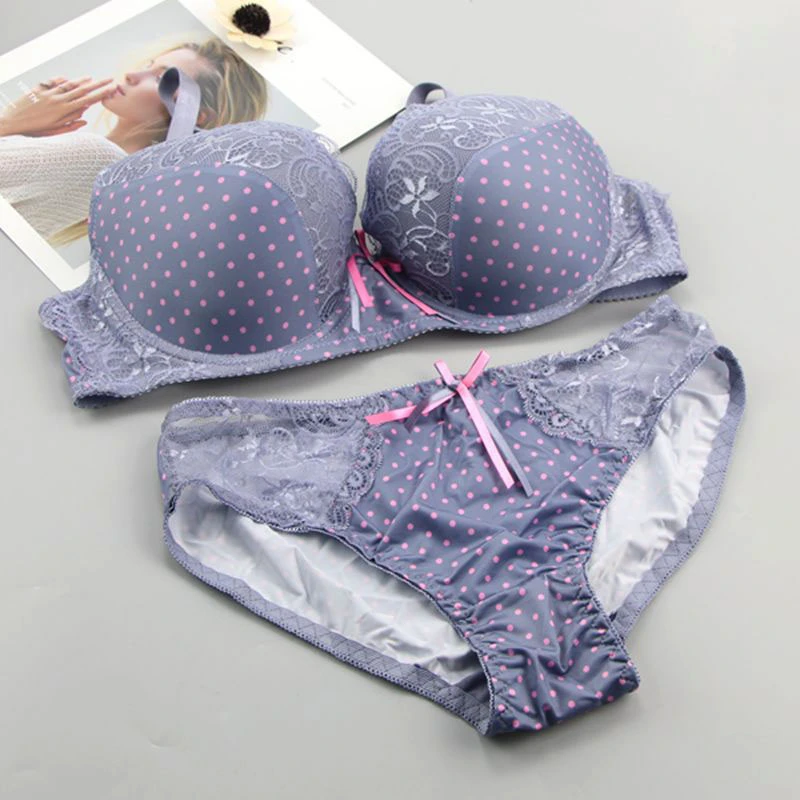 Nouvelle Seamless G String Intimate Print Bra Sets Sexy Thong BCDE Push ...
