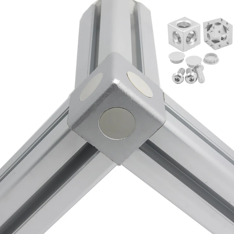 2020 3030/4040 알루미늄 프로파일 피팅, 3 방향 코너, 2 방향 직각 연결 블록, 나사 포함 3 차원 커넥터|구조쇠 ...