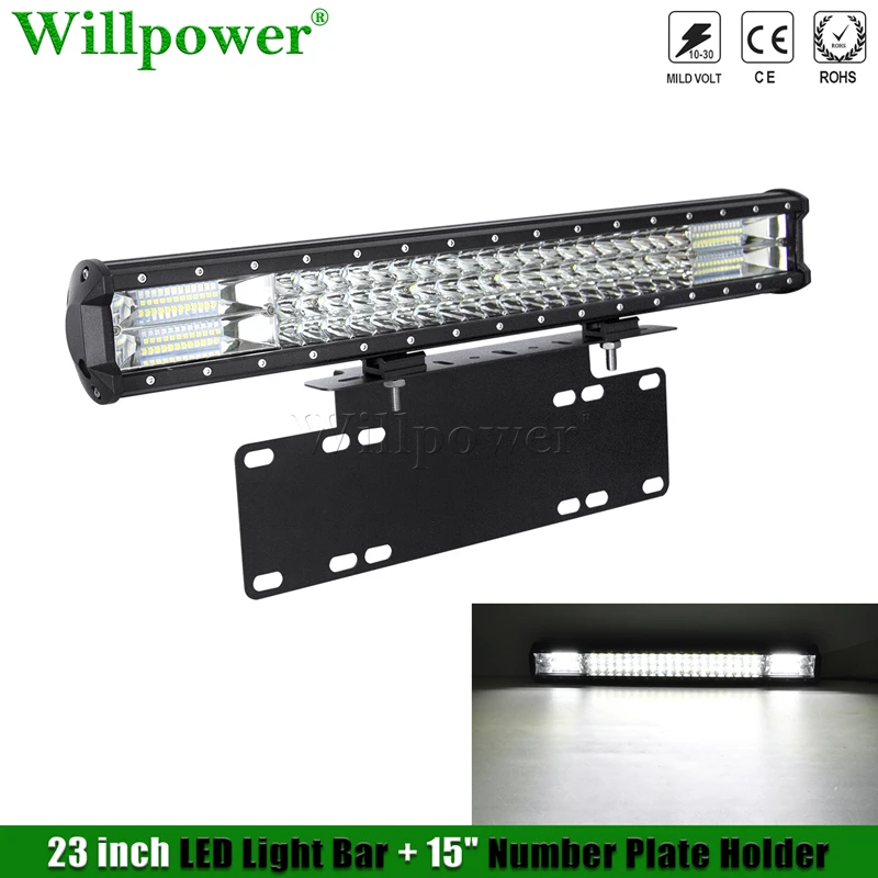 15inch-Car-Plate-Bracket-w-20-LED-Light-Bar-Offroad-4x4-SUV-Pickup ...