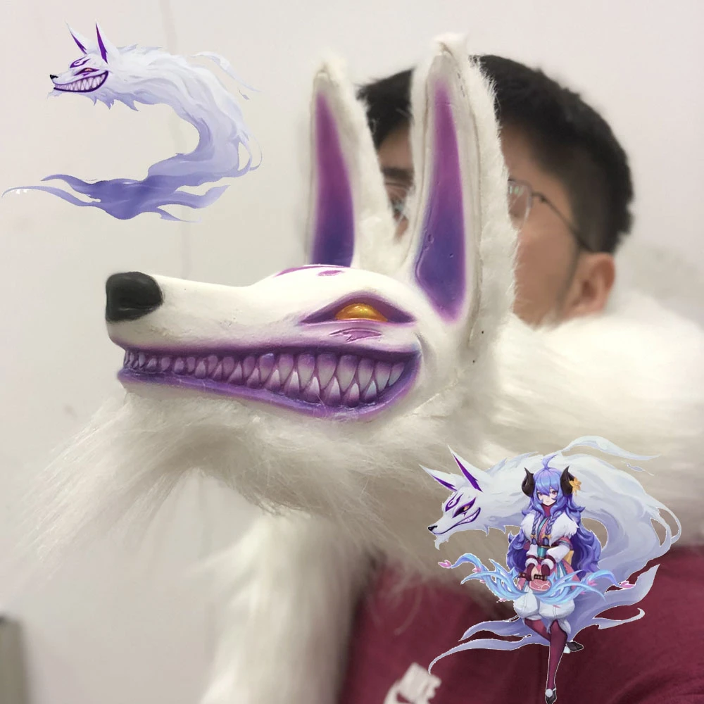 Lol Kindred Cosplay Caçadores Eternos Cordeiro Lobo Cabeça Cosplay Prop ...