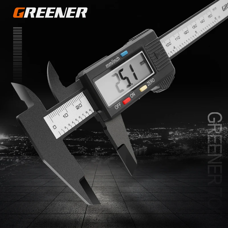 Greener 디지털 캘리퍼스 6 인치 Lcd 전자 버니어 캘리퍼스 고도계 마이크로 미터 디지털 눈금자 측정 도구 0 150mm