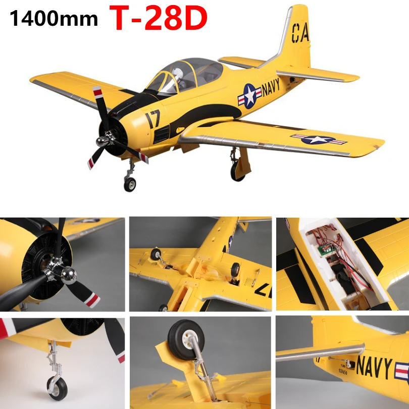 Fmsrc Rc Airplane 1400mm 1.4m T28 T-28 Trojan V4 6ch Pnp Big Scale ...