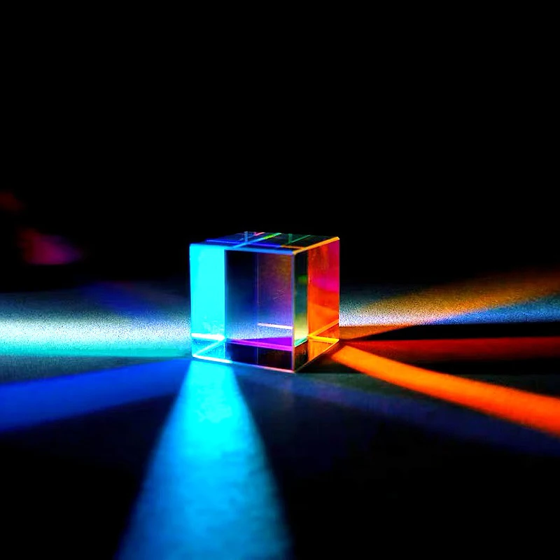 Optical Glass Cube 18mm Color Prism Dichroic X Cube 6sides DIY Light ...