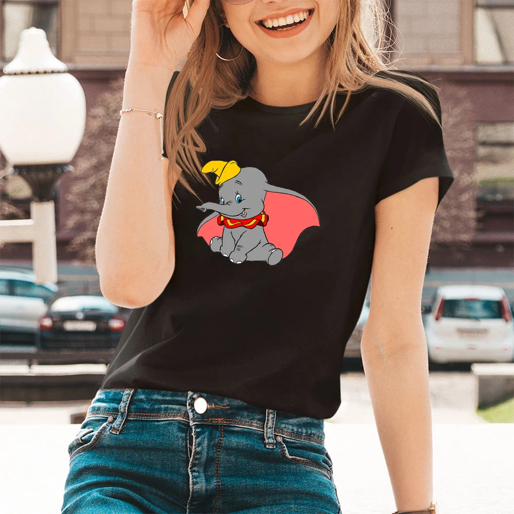 Dumbo Cartoon T Shirt Female America Movie Disney Clothes Cute 90S ...