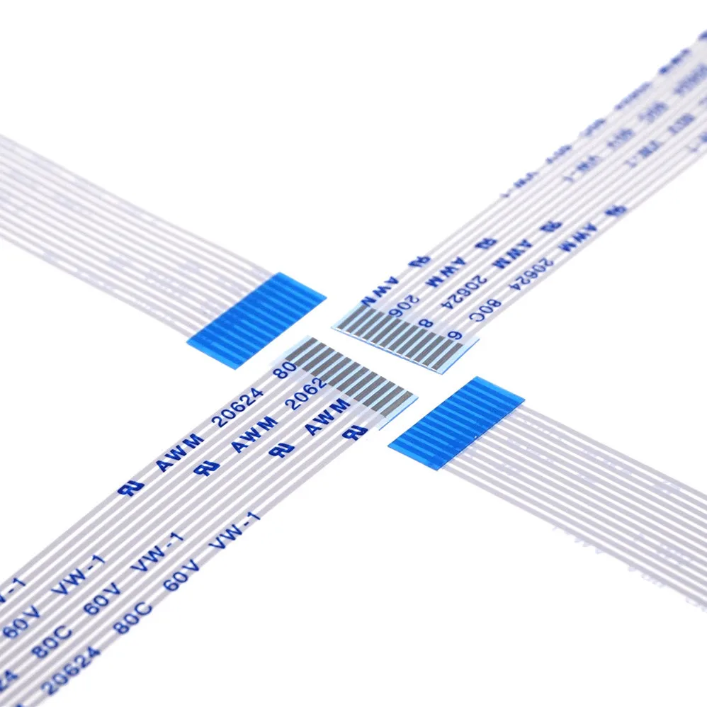 100pcs 플렉시블 플랫 케이블 FFC 12 PIN 1.0mm 피치 같은 끝 길이 60 70 80 100 120 150 200 ...