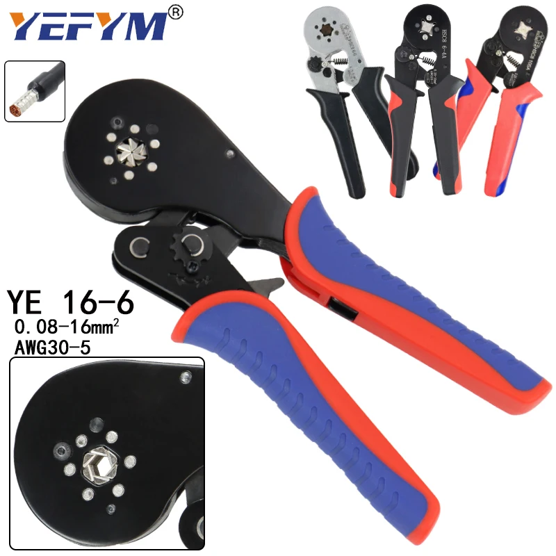 Pince outil,Pince à sertir bornes tubulaires électriques HSC8 10S 0.25 – 10 mm2 23-7AWG 6-4B-6-6 ...