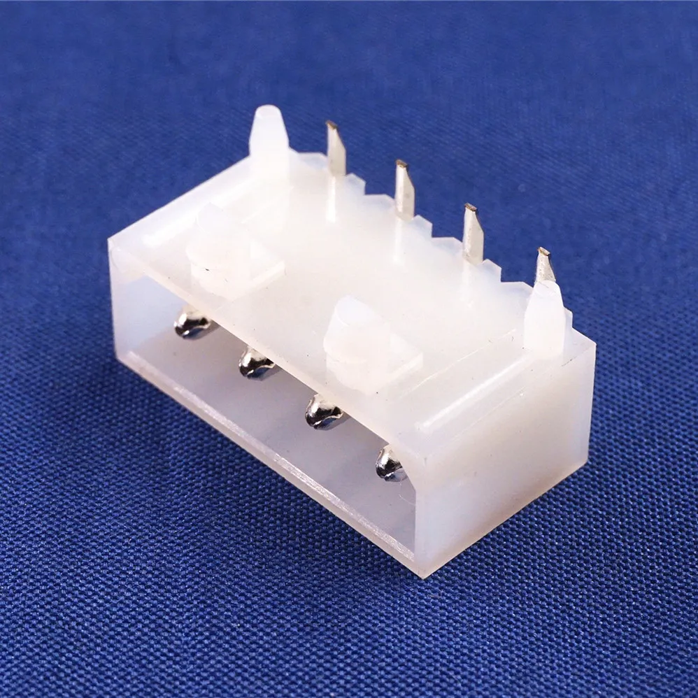 100 pcs 5.08 mm 4 Pin D Shape Wafer Male Contact Pin Right Angle 90 ...