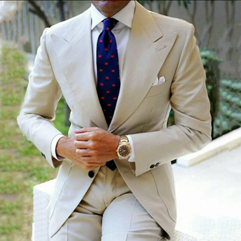 2020 moda bege ternos masculinos para o terno de casamento duas peças ...