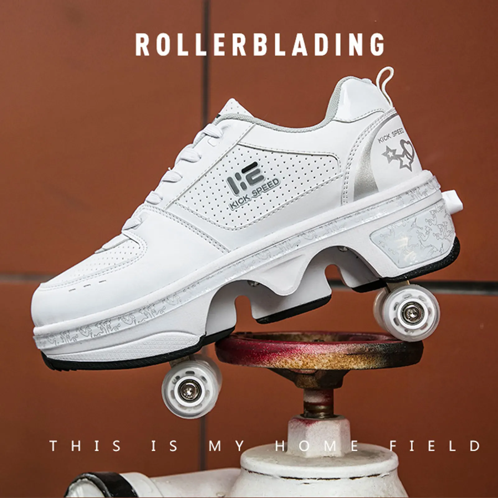 PU-Wheels-Deformation-Roller-Shoes-Parkour-Shoes-4-Wheels-Rounds-Of ...