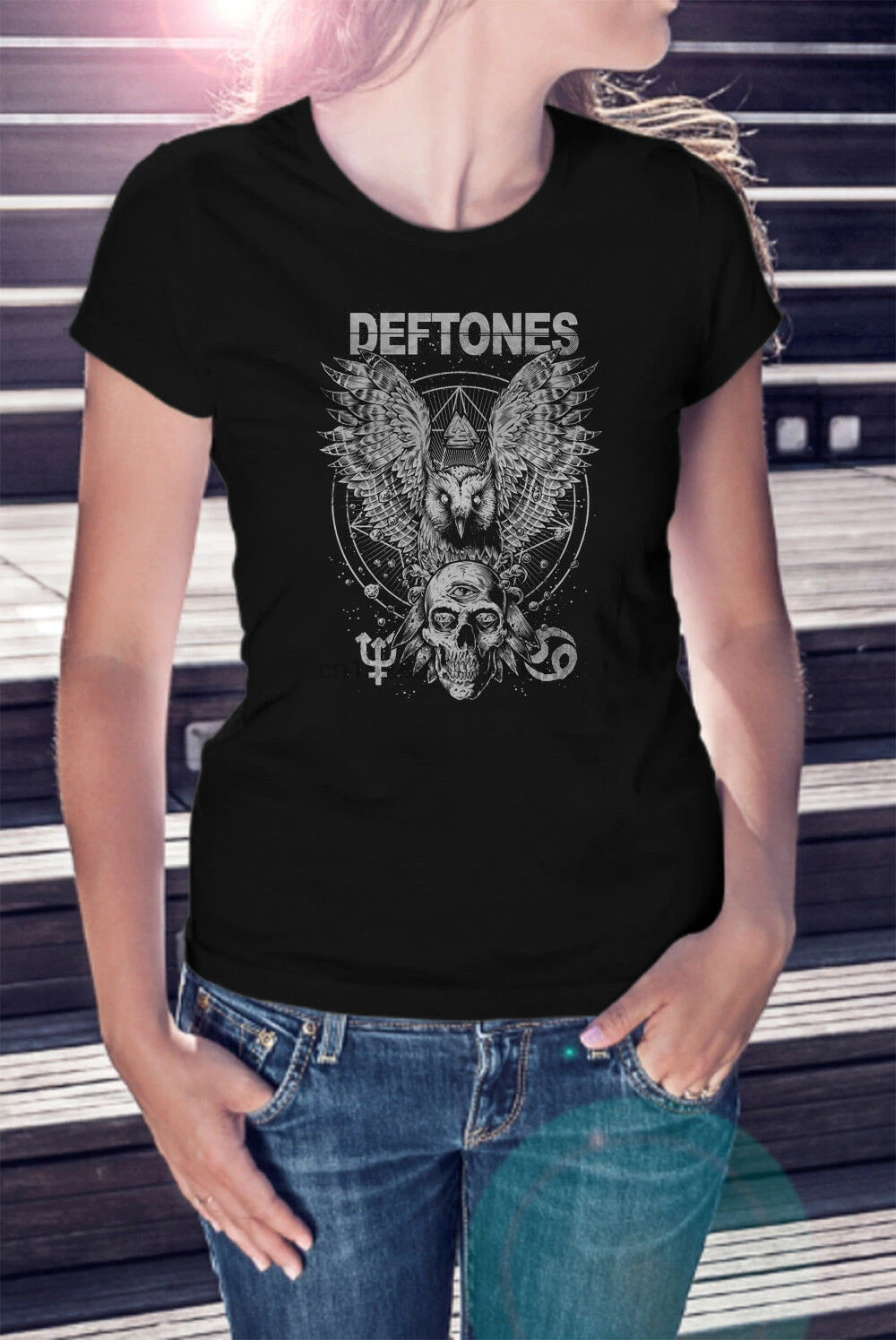 DEFTONES Women Black T Shirt Alternative Metal Band Tee Rock Shirt ...