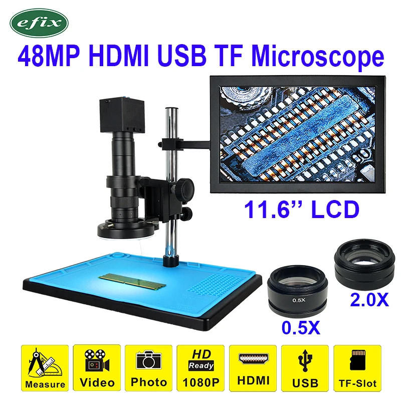 48MP-HDMI-USB-Dual-Output-Digital-Camera-Monocular-Microscope-Continus ...