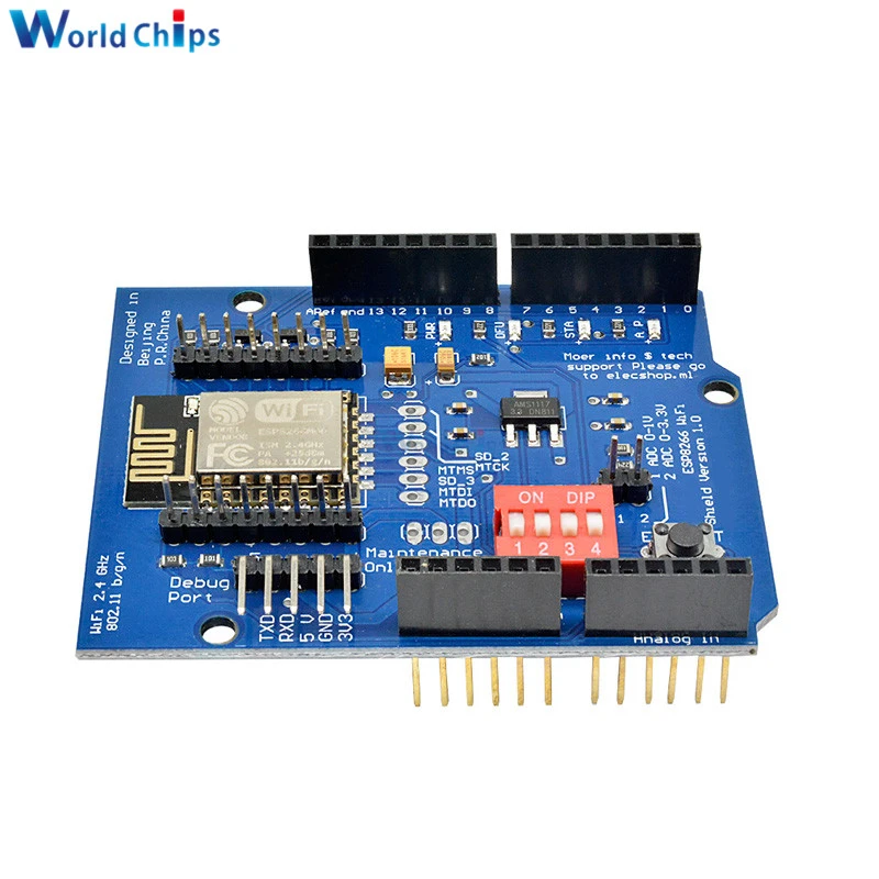 Esp8266 Esp-12e Uart Wifi Wireless Shield Development Board Module For Arduino R3 Mega 3.3v ...