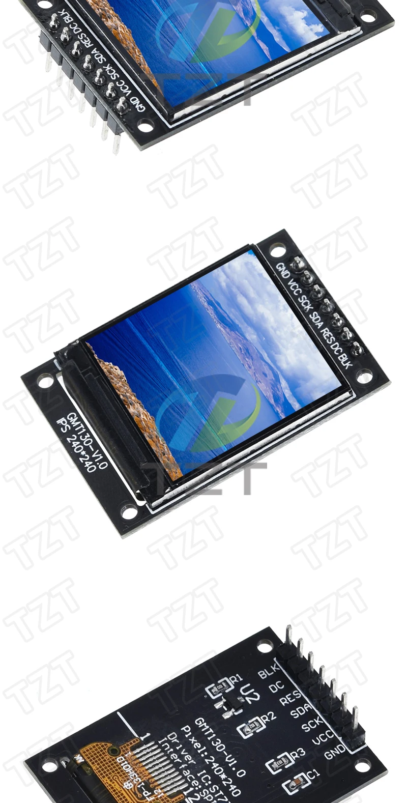 TZT TFT Дисплей 0,96 / 1,3 дюйма IPS 7P SPI HD 65K Полноцветный ЖК ...