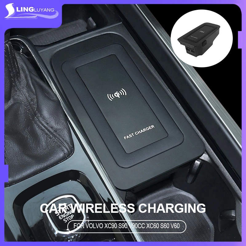 For Volvo Xc60 S90 V90 New 2020 S60 V60 Qi Car Wireless Charger ...