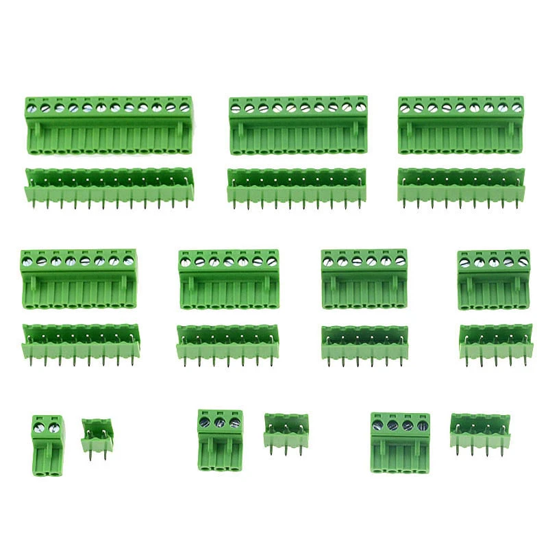 10sets Ht5.08 Right Angle 2 3 4 5 6 7 8 9 10 12 Pins Terminal Plug Type 300v 10a 5.08mm Pitch ...