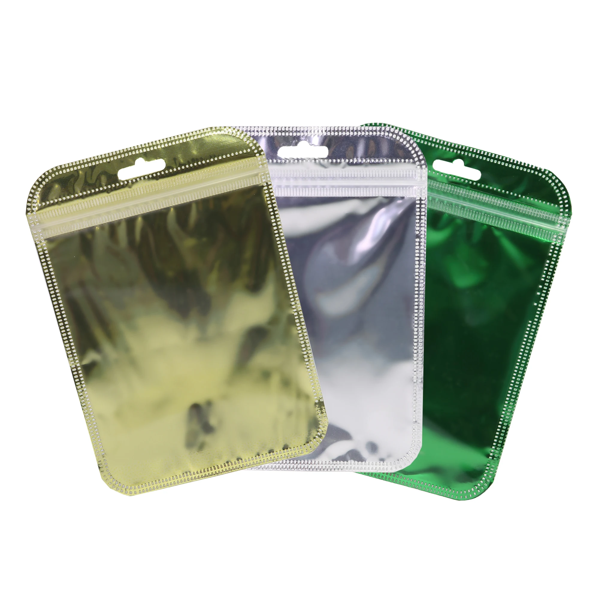 Bluetooth Earphone Ziplock Bags Clear Front&Shiny Colors Back USB Cable ...