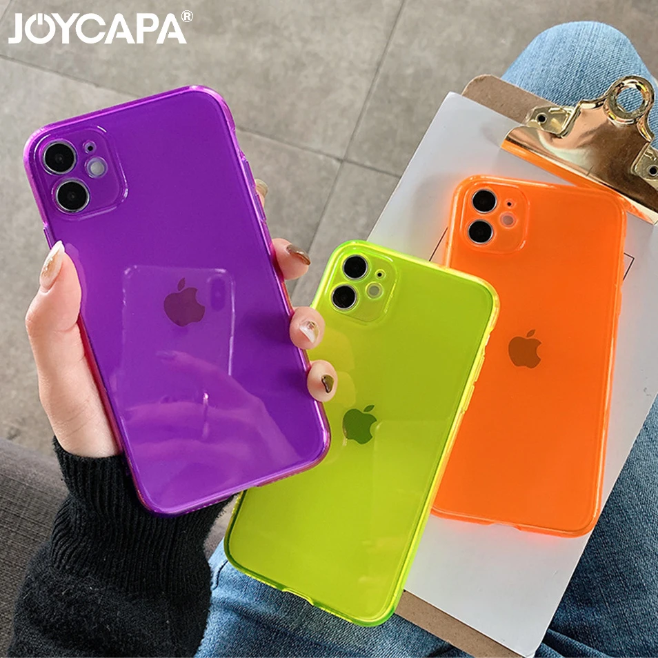 Neon-Fluorescent-Cnady-Color-Phone-Case-For-iPhone-14-12-11-Pro-Xs-Max ...