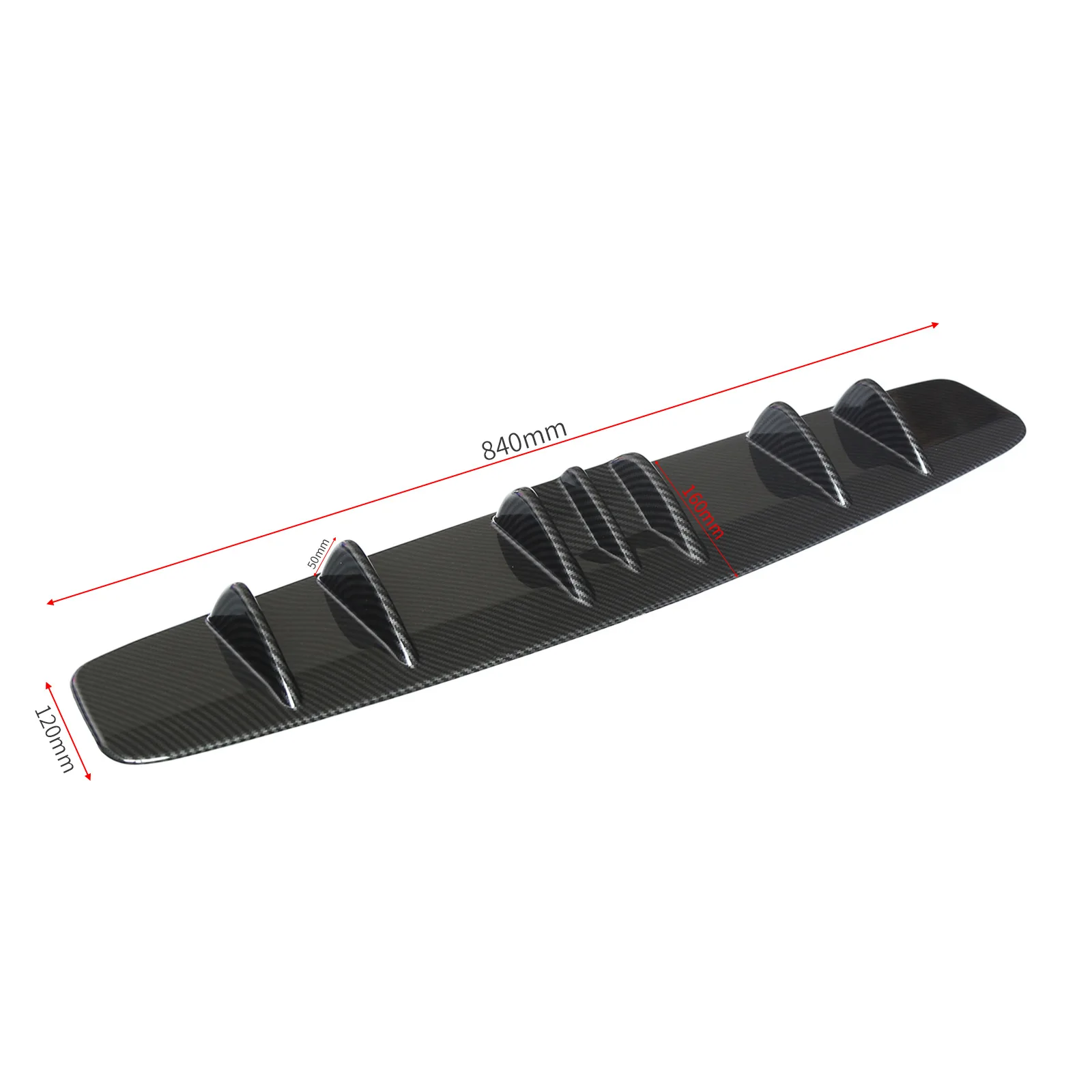 84 Cm Car Universal Modified Spoiler Bright Carbon 7 Wing Shark Fin ...