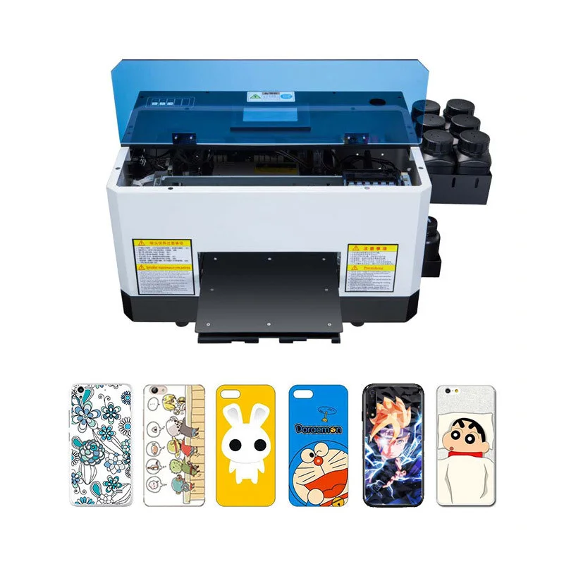 12x20cm UV LED Flatbed Printer A5 Size Phone Cover Printer For Printing ...