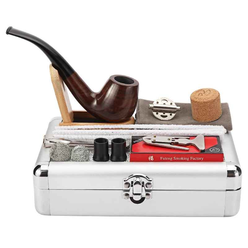 Exquisite-Smoking-set-Smoking-Pipe-Ebony-Tobacco-Pipe-with-Pipe ...
