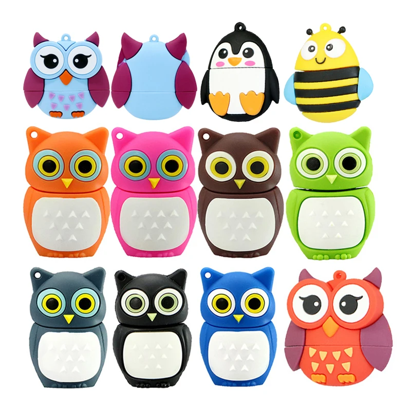 Cute Owl USB 2.0 Flash Drives External Storage Pendrive 64GB 32GB 16GB ...