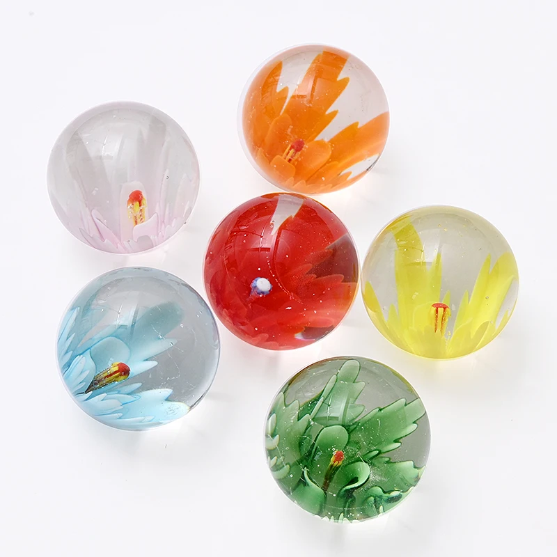 6pcs 25mm Colorful Glass Marbles Kids Marble Run Game Marble Solitaire ...