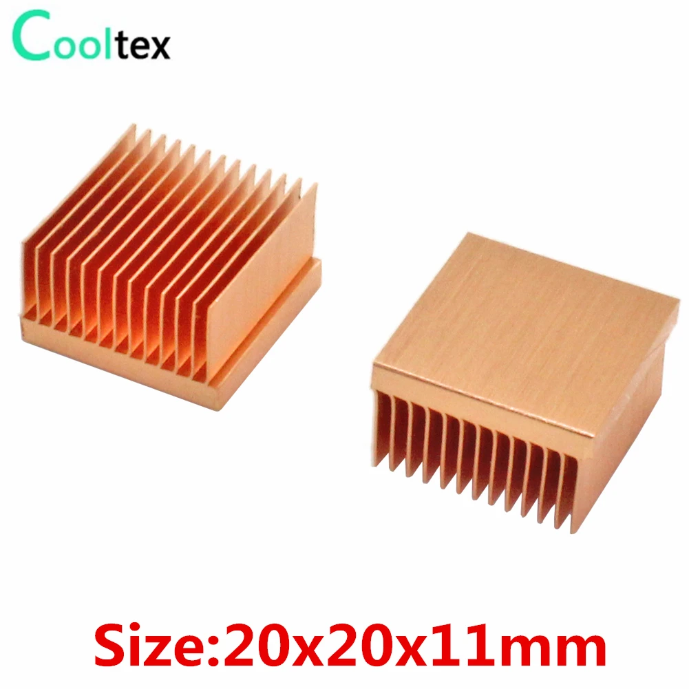 2pcs Pure Copper Heatsink 20x20x11mm Small Heat Sink Radiator For ...