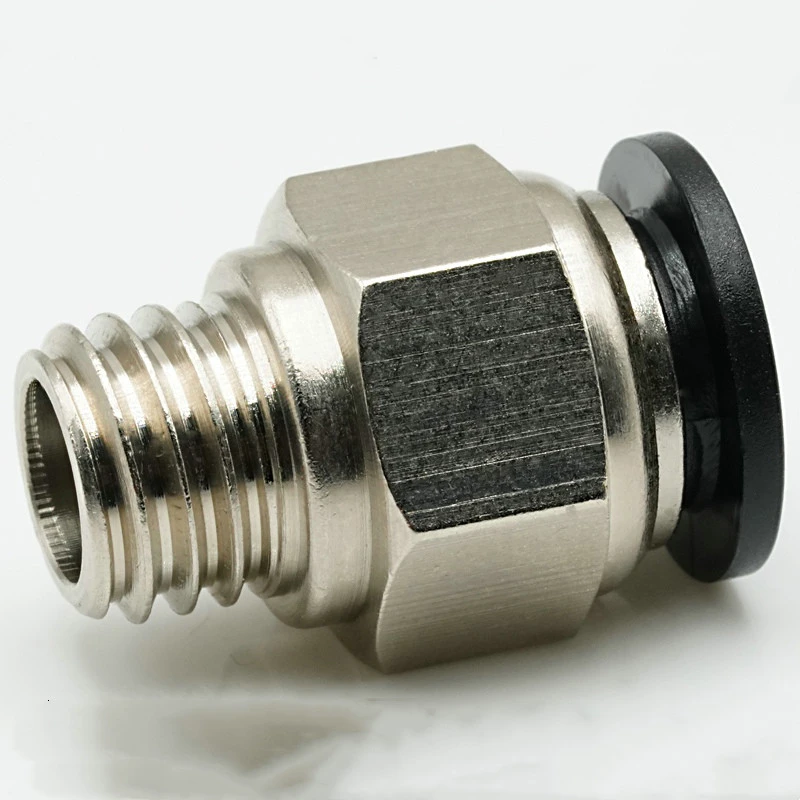 Rosca macho métrica M12 M14 M16, accesorio de tubería neumática, conector rápido de empuje ...