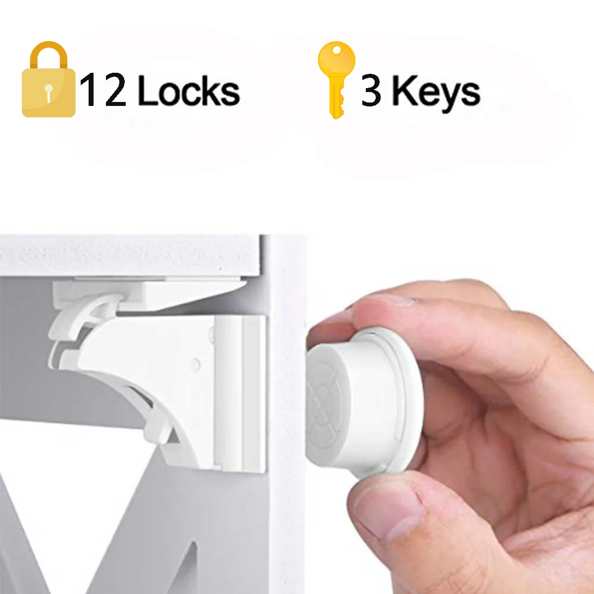Magnetic-Child-Lock-12-locks-3keys-Baby-Safety-Protections-Cabinet-Door ...