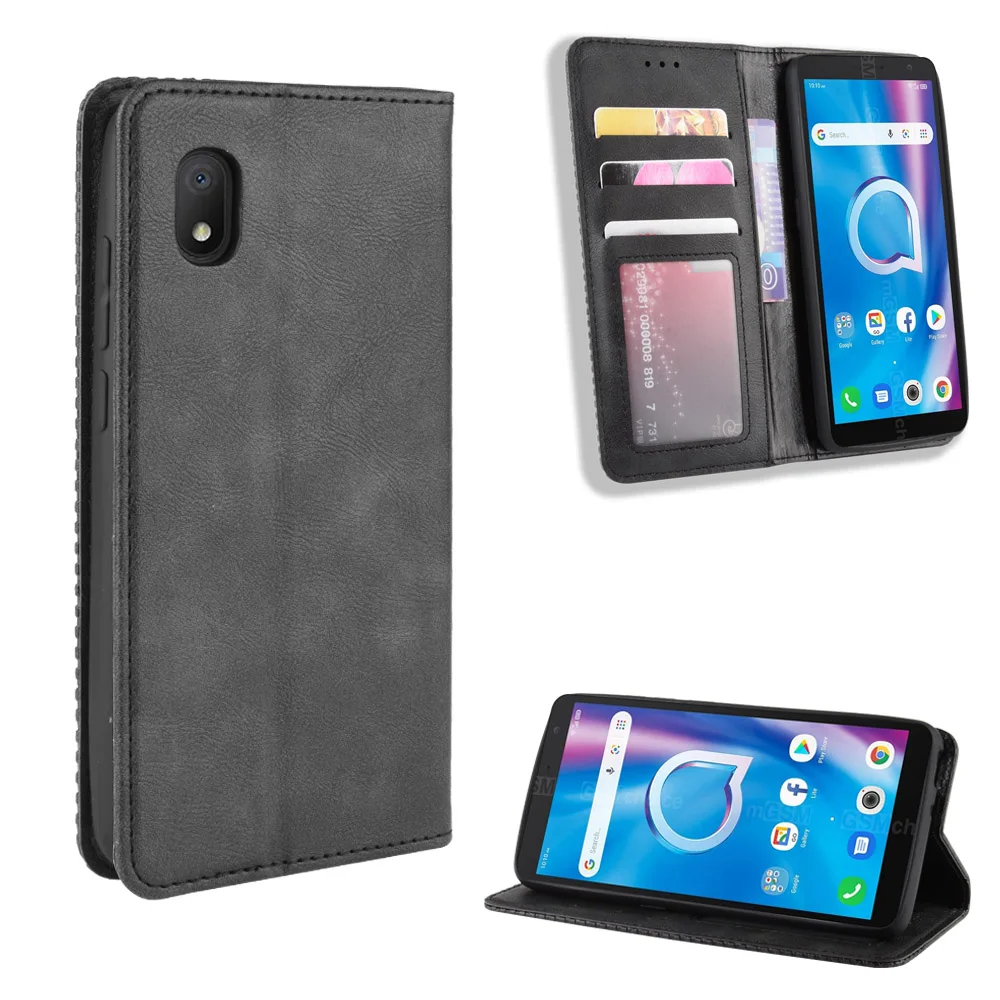 Leather Flip Cover For Alcatel 1B 2020 Case Wallet Card Stand Magnetic ...