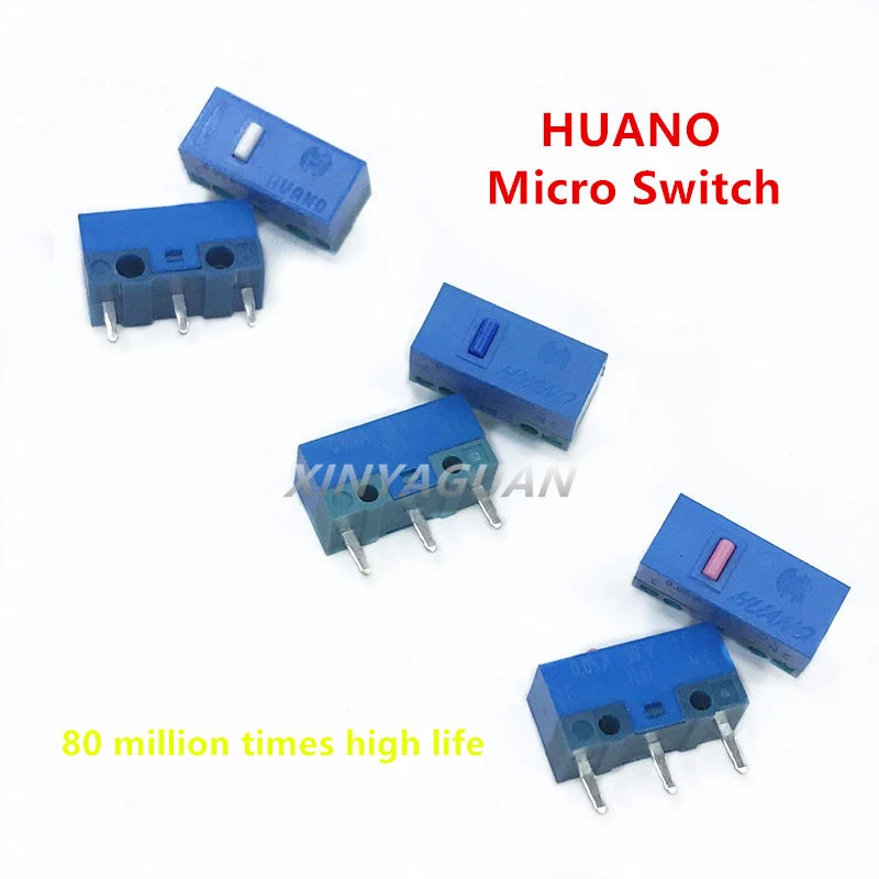 10pcs/lot Huano Micro Switch Long Life 80 Million Clicks Blue Shell ...