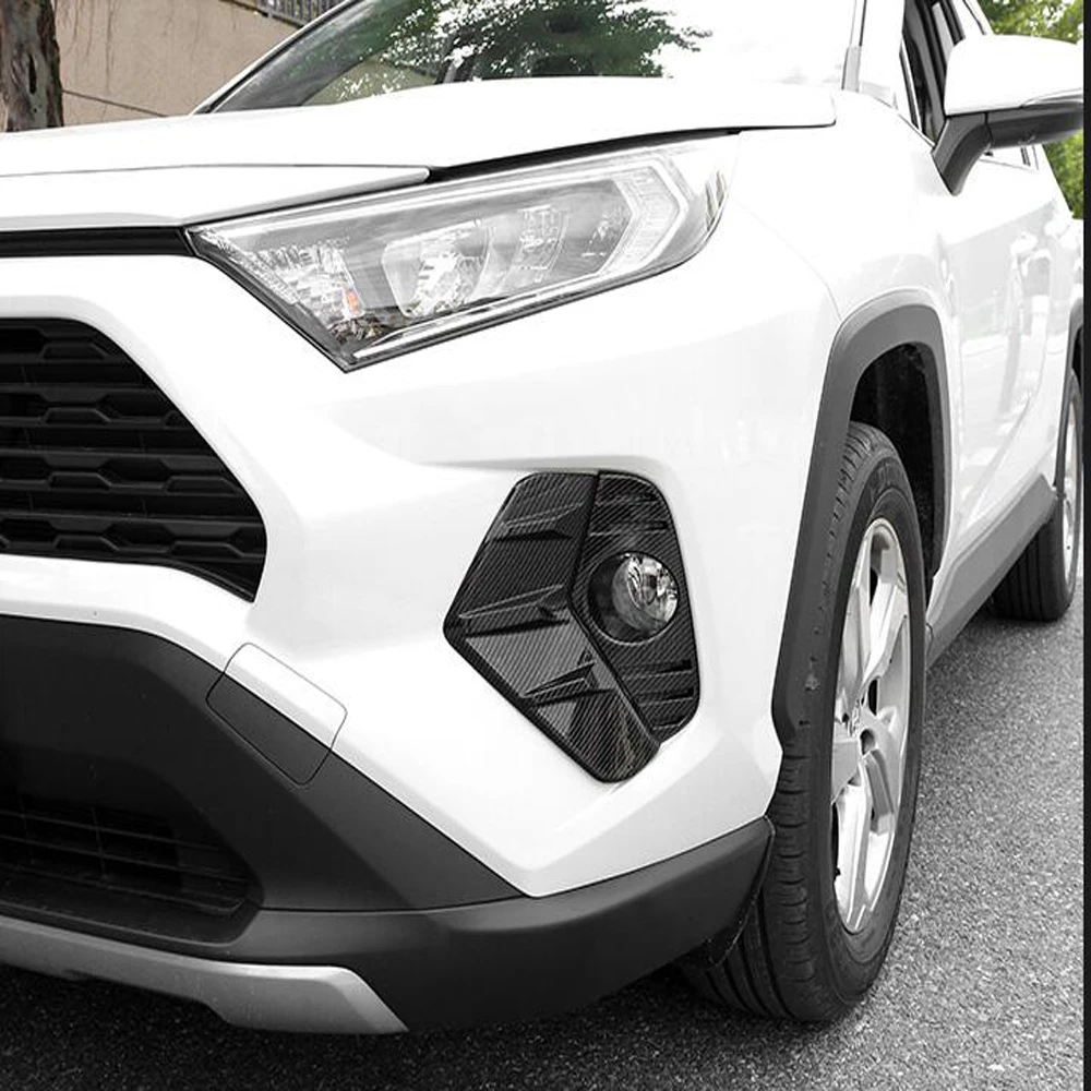 For Toyota Rav4 Rav 4 2019 -2021 Carbon Fiber Front Fog Lamp Cover Trim ...