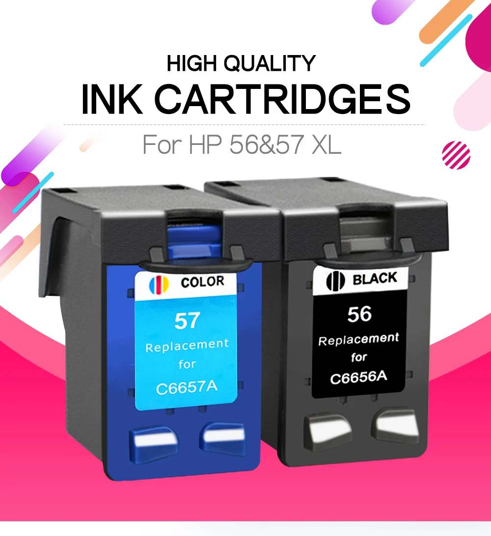 Black56 or Color 57XL Ink Cartridge Compatible for HP 56 57 HP56 HP57 ...