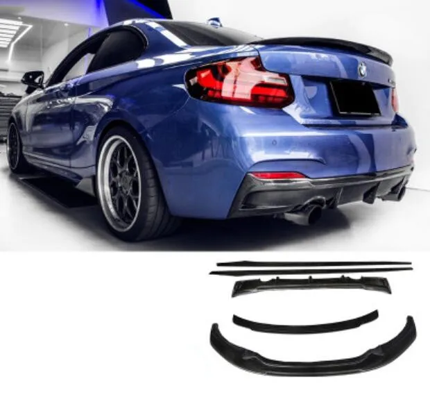 Carbon Fiber Car Front Rear Bumper Lip Diffuser Cover Side Skirt ...