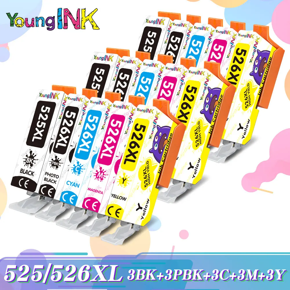 15PACK PGI525 CLI526 PGI 525 CLI 526 compatible Ink Cartridges for ...