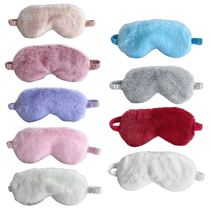 Women Men Cute Cartoon Sleeping Eye Mask Soft Fluffy Thick Plush ...