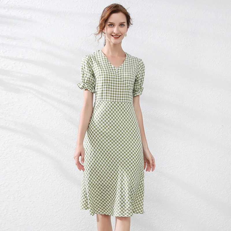 GTOU-5F-562-A1-6360-Runway-Dress-2020-Summer-Women-Short-Sleeve-V-Neck ...