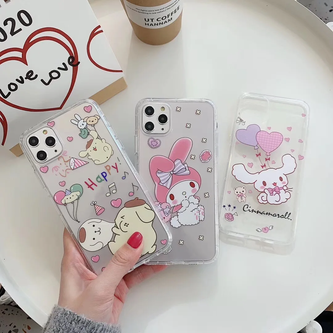 My Melody Cinnamoroll Pom Pom Purin Cartoon Phone Case - KawaiiMerch.com