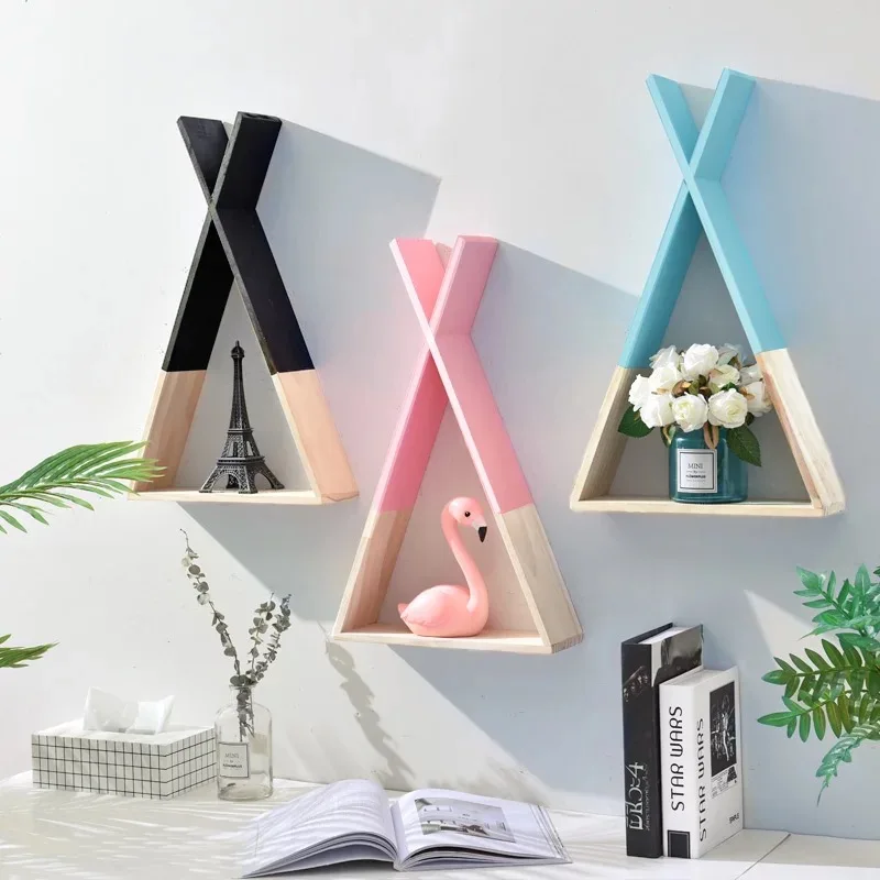 Creative Triangle Wall Frame House Display Rack Living Room Bedroom ...