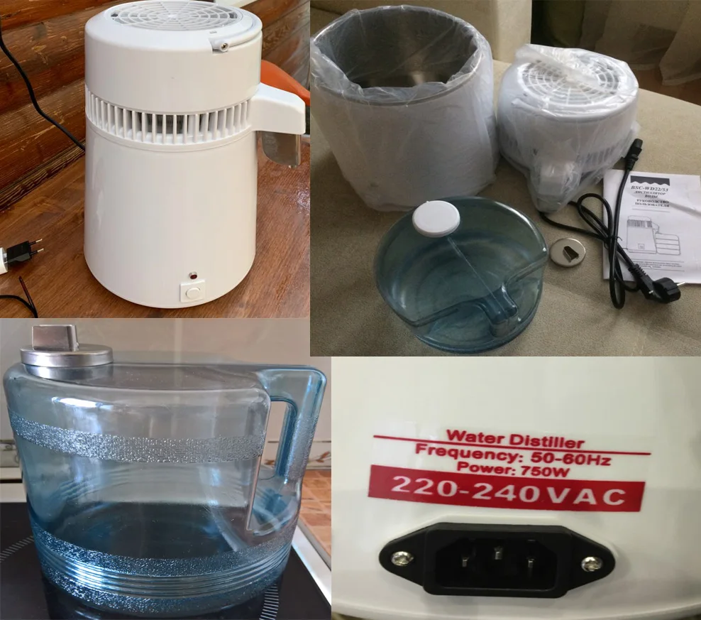 4L Stainless Steel Water Distiller Pure Water Filter Purifier Water ...