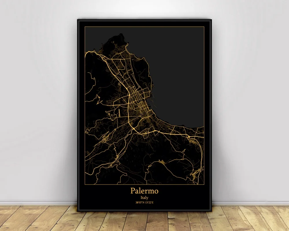 Palermo-talya-ya-siyah-ve-alt-n-ehir-k-haritalar-zel-d-nya-ehir-haritas ...